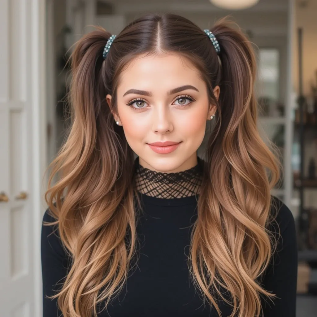19 Flirty Half Up Pigtails Hairstyles for a Playful, Youthful Look