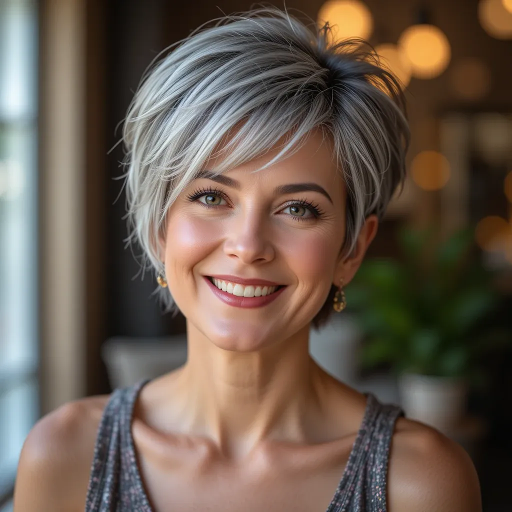 19 Soft Short Hairstyles for Women Over 50 with Gray