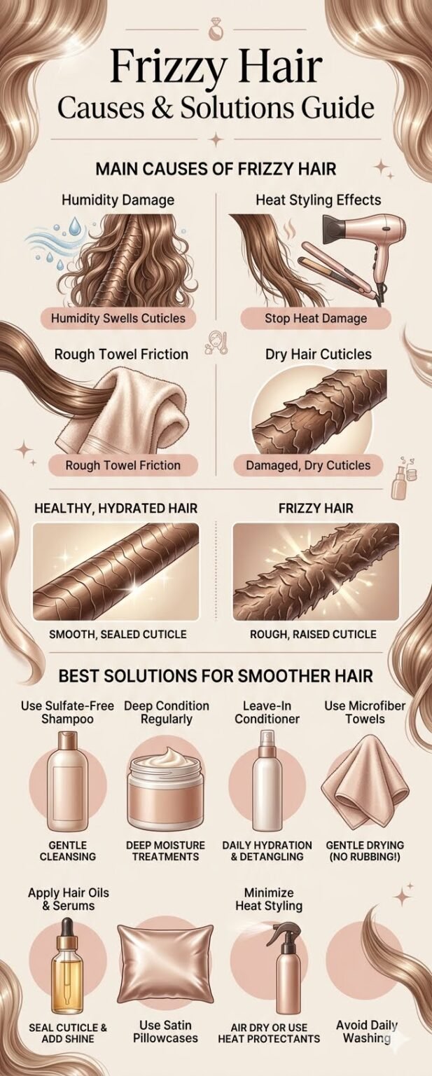 How to Get Rid of Frizzy Hair: 15 Easy Tips, Solutions & Hair Hacks for ...